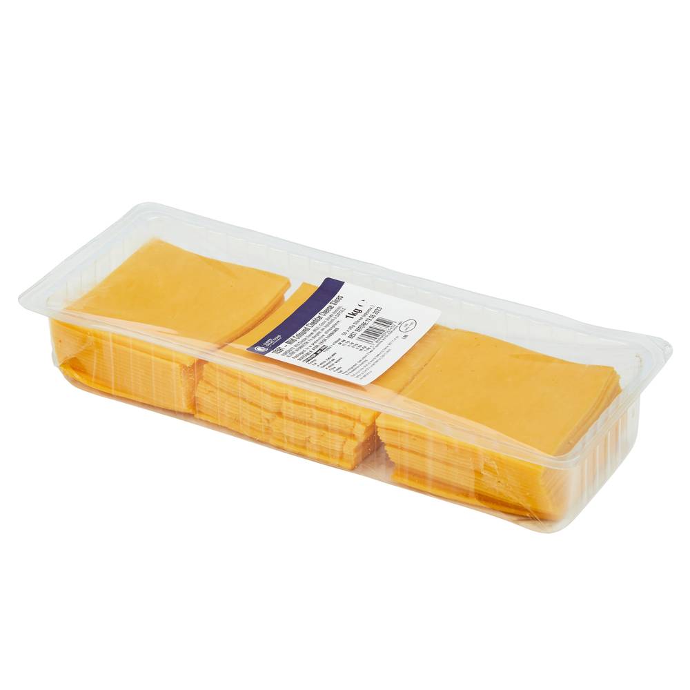 Chefs' Selections Mild Coloured Cheddar Cheese Slices (6 x 1kg ...